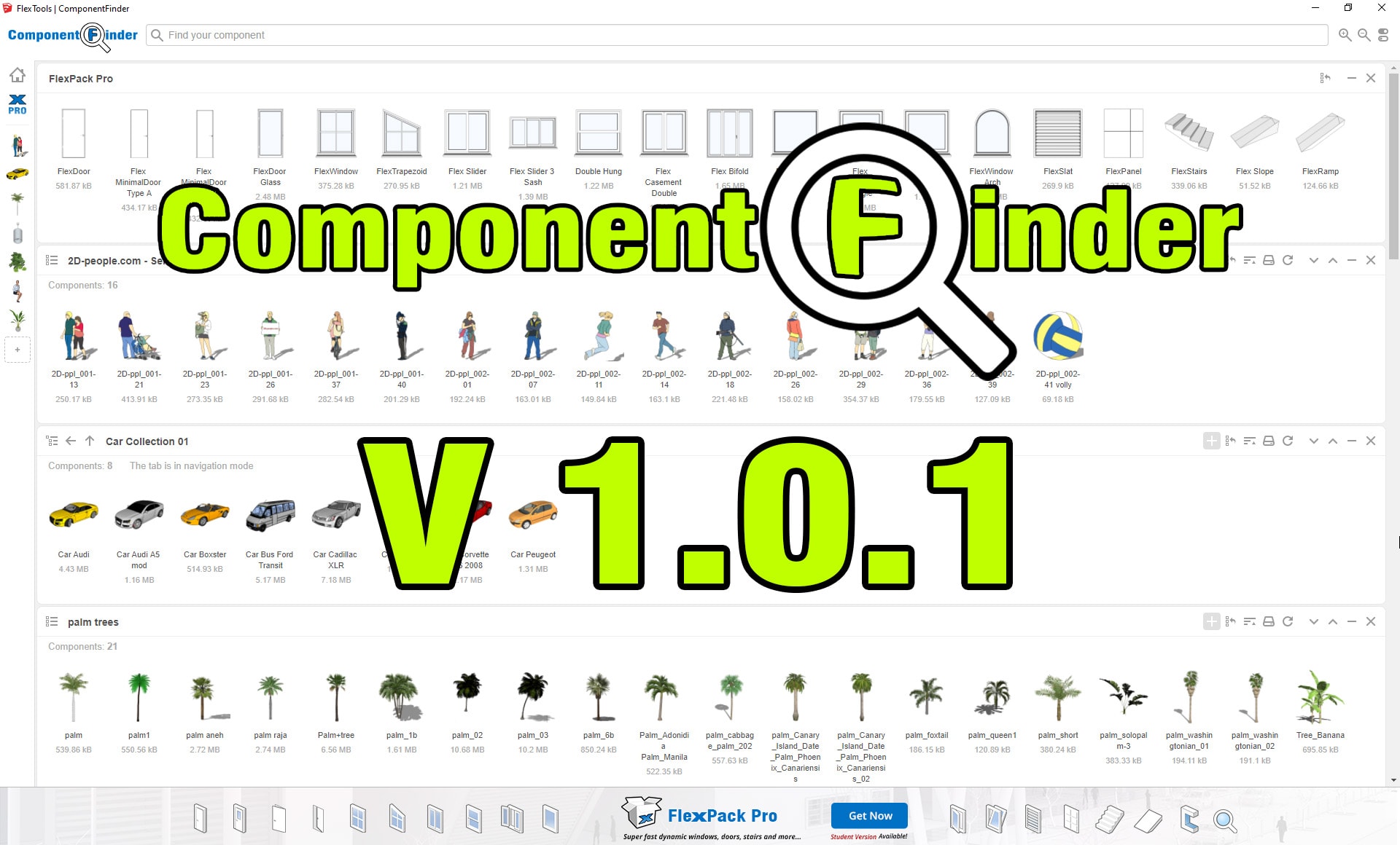 New ComponentFinder Navigation Bar and Toolbars - FlexTools